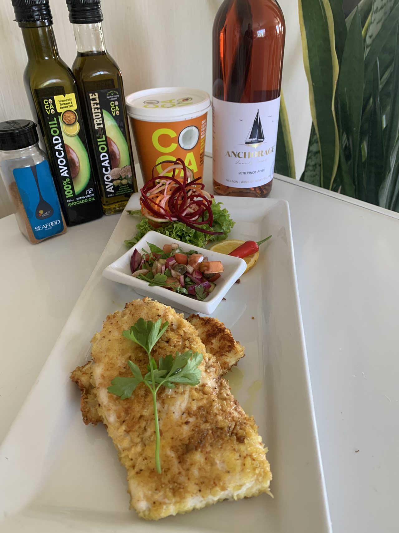 PANKO CAJUN CRUMBED PAN-FRIED ELEPHANT FISH - Cocavo